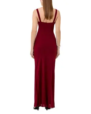 NICHOLAS Calia Sleeveless Deep Cowl Neck Maxi Dress - Plum