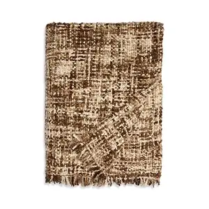 HUDSON PARK COLLECTION Textured Tweed Throw Blanket Exclusive - Truffle Brown