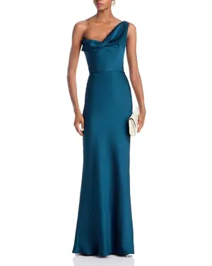 Amsale Draped One-shoulder Dress