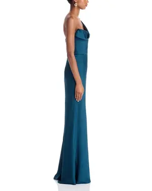 Amsale Draped One-shoulder Dress
