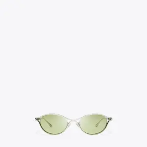Tory Burch Deco Runway Sunglasses - Silver/green