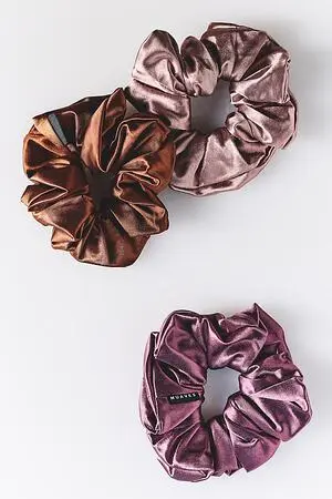 MUAVES Satin Scrunchies Set Of 3 - Neutrals
