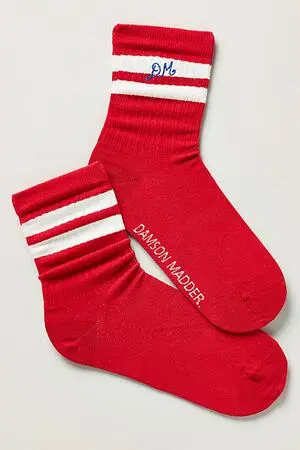DAMSON MADDER Sporty Socks Red