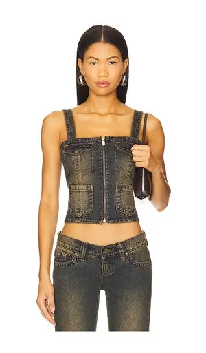 Abrand Denim Utility Top