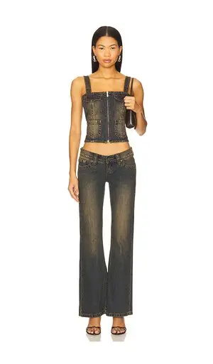 Abrand Denim Utility Top