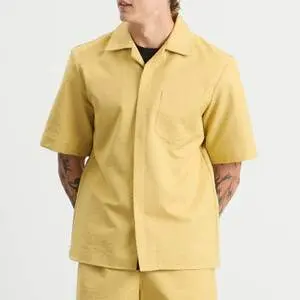 Casablanca Cotton Jacquard Short Sleeve Monogram Shirt - Yellow
