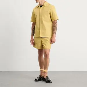 Casablanca Cotton Jacquard Short Sleeve Monogram Shirt - Yellow