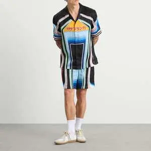 Casablanca Graphic Mountain Drawstring Shorts - Black