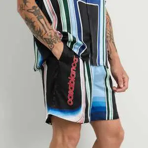 Casablanca Graphic Mountain Drawstring Shorts - Black