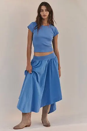 Free People Free People Annette Tee Skirt Set Cornflower Blue
