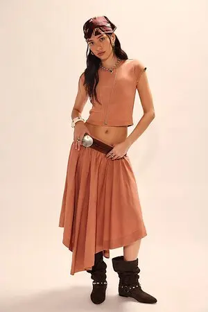 Free People Free People Annette Tee Skirt Set Mocha Custard