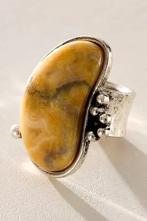Free People Stone Ring - Silver/agate