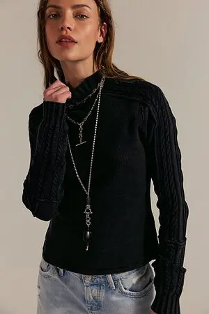 Free People We The Free Breezy Swit Top - Black