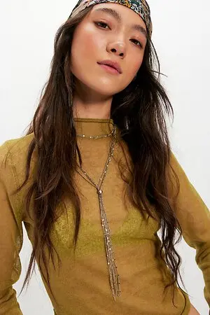 Free People Feeling Again Lariat Necklace Gold Stars