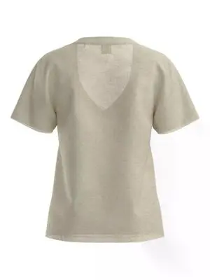 BOSS V-neck Linen T-shirt - Neutrals