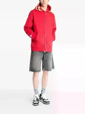A BATHING APE Tiger-embroidered Zip-up Hoodie