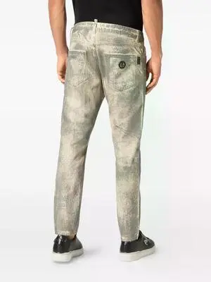 Philipp Plein Metallic-splatter Jeans