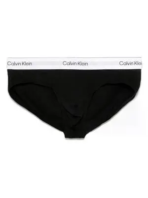 Calvin Klein Logo-waistband Briefs - Black