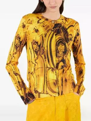 Roberto Cavalli Printed Button Cardigan