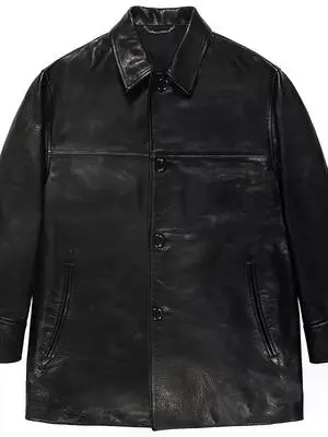 WACKO MARIA Button-fastening Leather Jacket