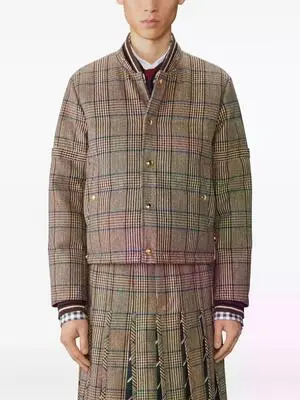 Thom Browne Hunting 4-bar Tweed Bomber Jacket