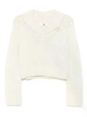 Ermanno Scervino V-neck Cropped Sweater - Neutrals