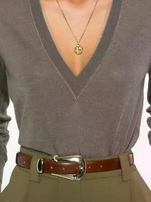 Fendi V-neck Cashmere Blend T-shirt