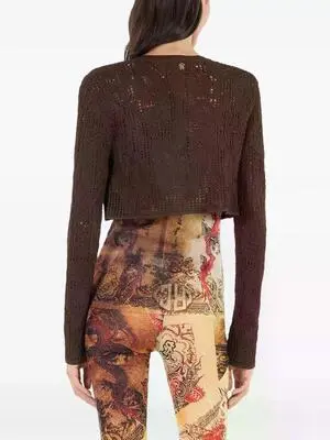 Roberto Cavalli Crochet Tie-front Cardigan