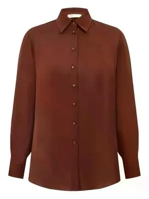 Zimmermann Long-sleeve Silk Shirt - Brown
