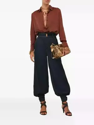 Zimmermann Long-sleeve Silk Shirt - Brown