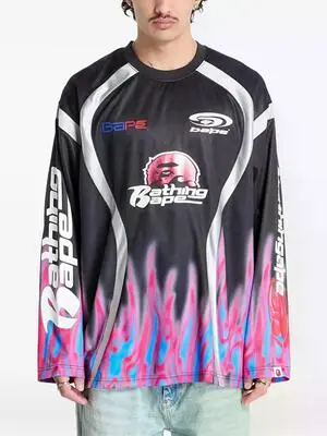 A BATHING APE Flame-pattern Long-sleeve T-shirt