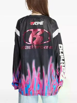 A BATHING APE Flame-pattern Long-sleeve T-shirt