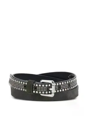 TELA Studded Suede Belt - Grey