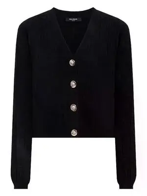 Balmain V-neck Buttoned Cardigan - Black