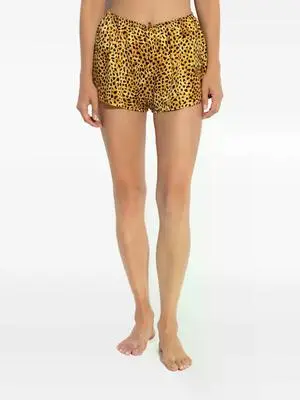 Versace Leopard-print Silk Shorts