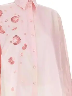 DES_PHEMMES Crystal-embellished Button-front Shirt