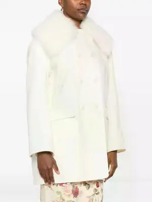 Ermanno Scervino Shearling-trim Double-breasted Coat