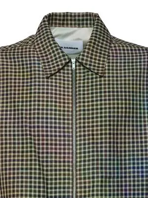 JIL SANDER Gingham-pattern Zip-up Shirt