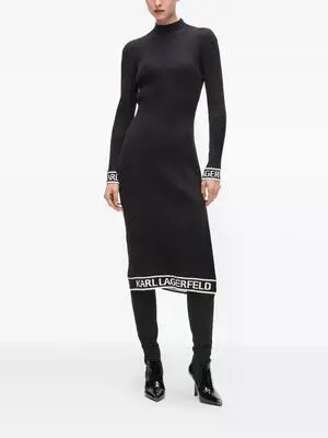 Karl Lagerfeld Ribbed Knit Midi Dress