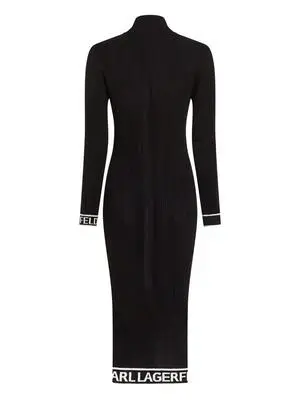 Karl Lagerfeld Ribbed Knit Midi Dress