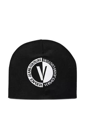 Versace Embroidered Logo Beanie - Black