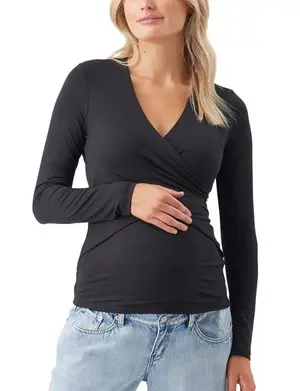 Ripe Maternity Round Neck Tops