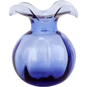 VIETRI Hibiscus Glass Indigo Bud Vase - Dark Purple