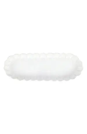 VIETRI Incanto Ruffle Oval Tray - White