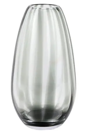 VIETRI Bolla Pleated Glass Medium Vase - Grey
