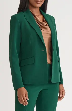KASPER Peak Lapel Blazer - Evergreen