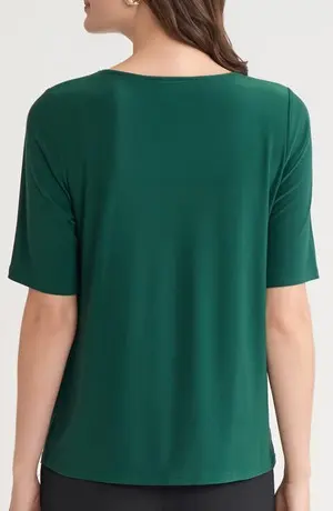 KASPER Box Pleat Top - Evergreen