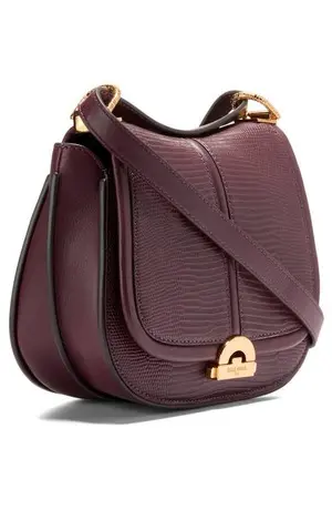 Cole Haan Celenea Saddle Bag - Black Garnet Lizard