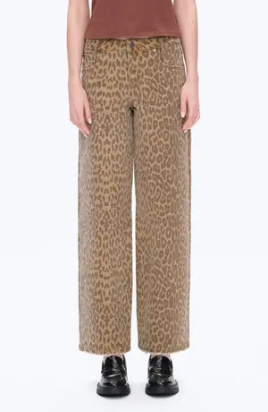 BAYEAS High-waist Straight Leg Print Jeans - Leopard