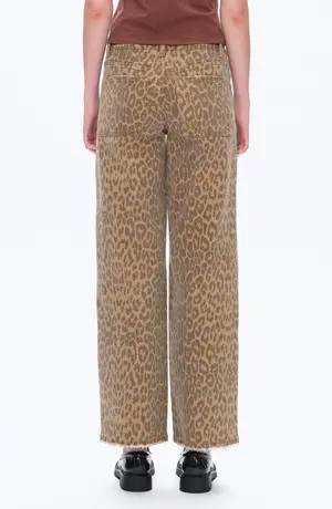BAYEAS High-waist Straight Leg Print Jeans - Leopard